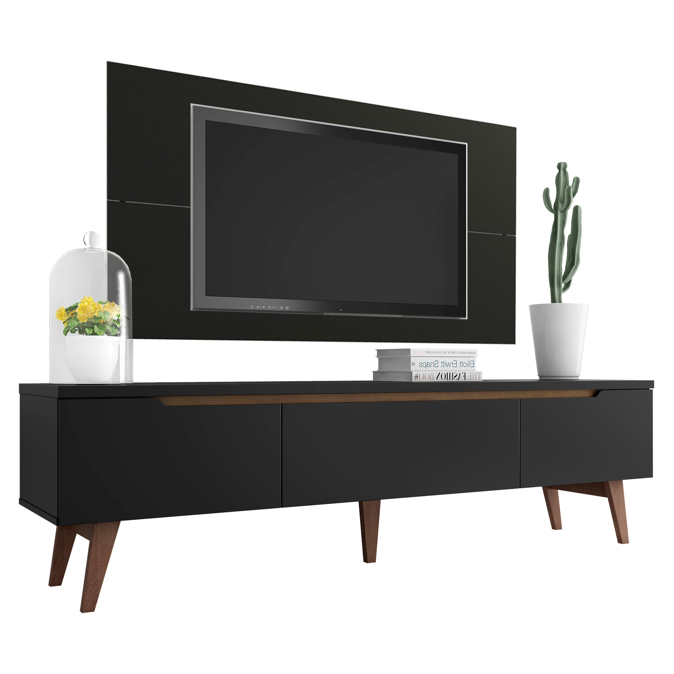 Rack Madesa Reims e Painel para TV até 55 Polegadas 2 Portas e 1 Gaveta ...